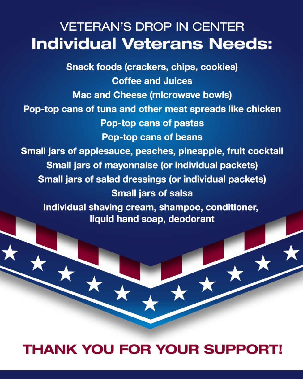 Veterans Drop-In Center | In honor of your service, Let us serve you.
